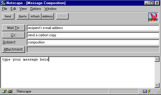 WestNet Help: Sending E-Mail in Netscape